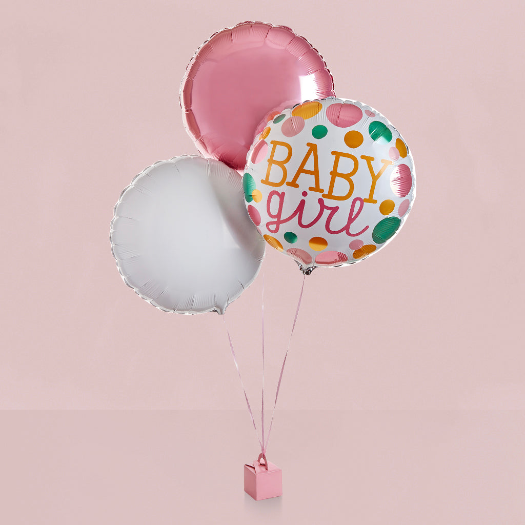 Baby Girl Balloon Trio | Baby Balloons | Babyblooms