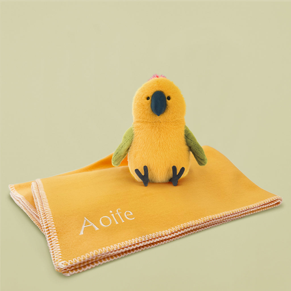 Jellycat Budgeby Parrot and Personalised Fleece Blanket | Gift Sets ...