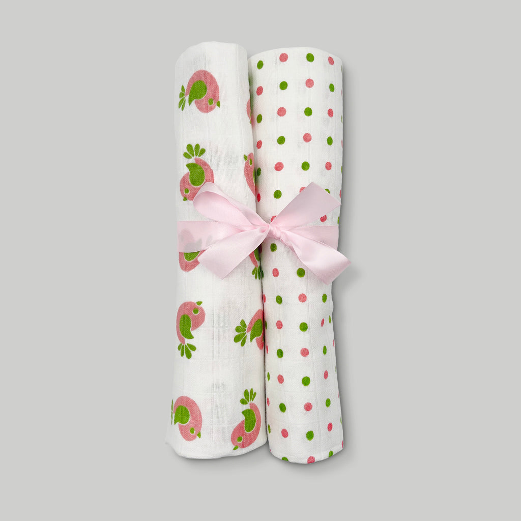 Muslin Swaddles Baby Gift Set, Pink | Muslins | Babyblooms | Swaddles