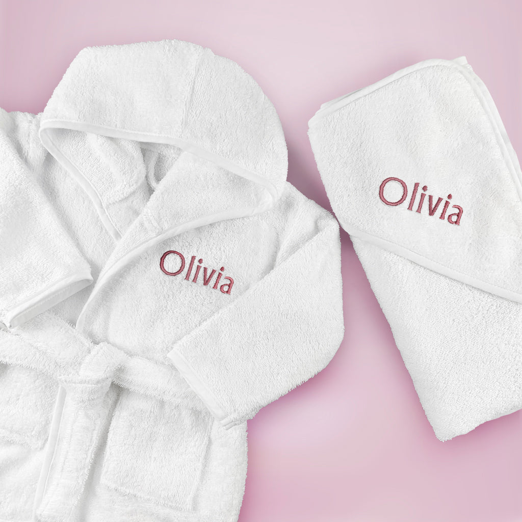 Personalised Cosy Cuddles Gift Set Pink - 1-2 Years | Baby Bathrobe ...