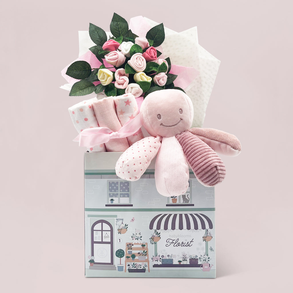 Octopus Welcome Baby Hamper, Pink | New Baby Girl Hampers | Babyblooms